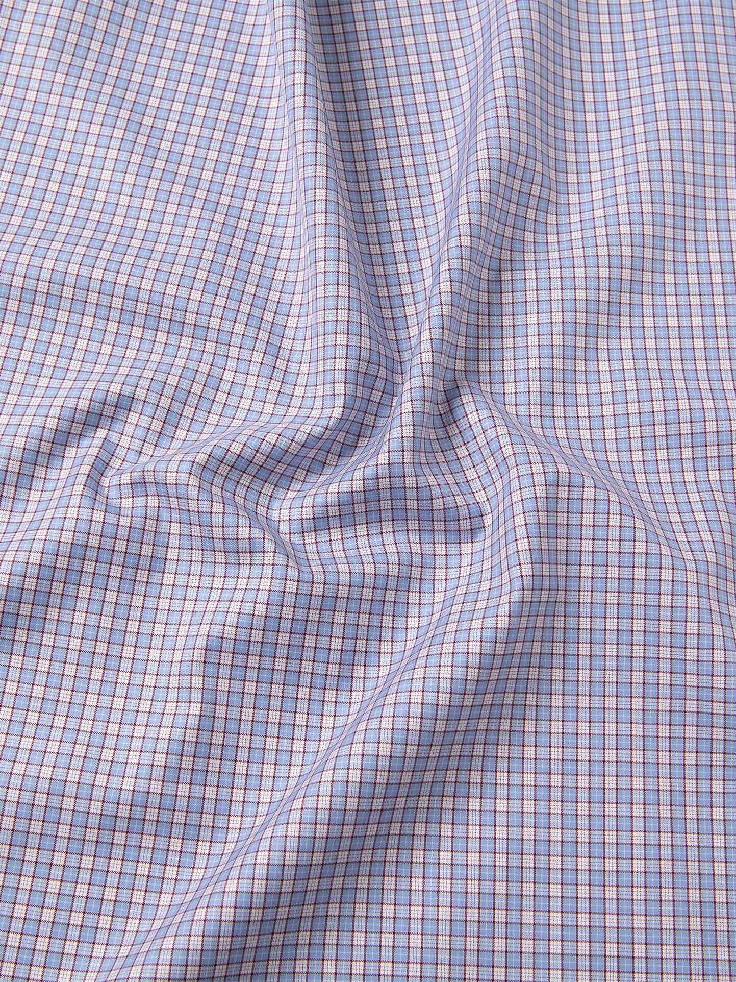 Greenwich Light Blue and Red Small Check Shirts by Proper Cloth