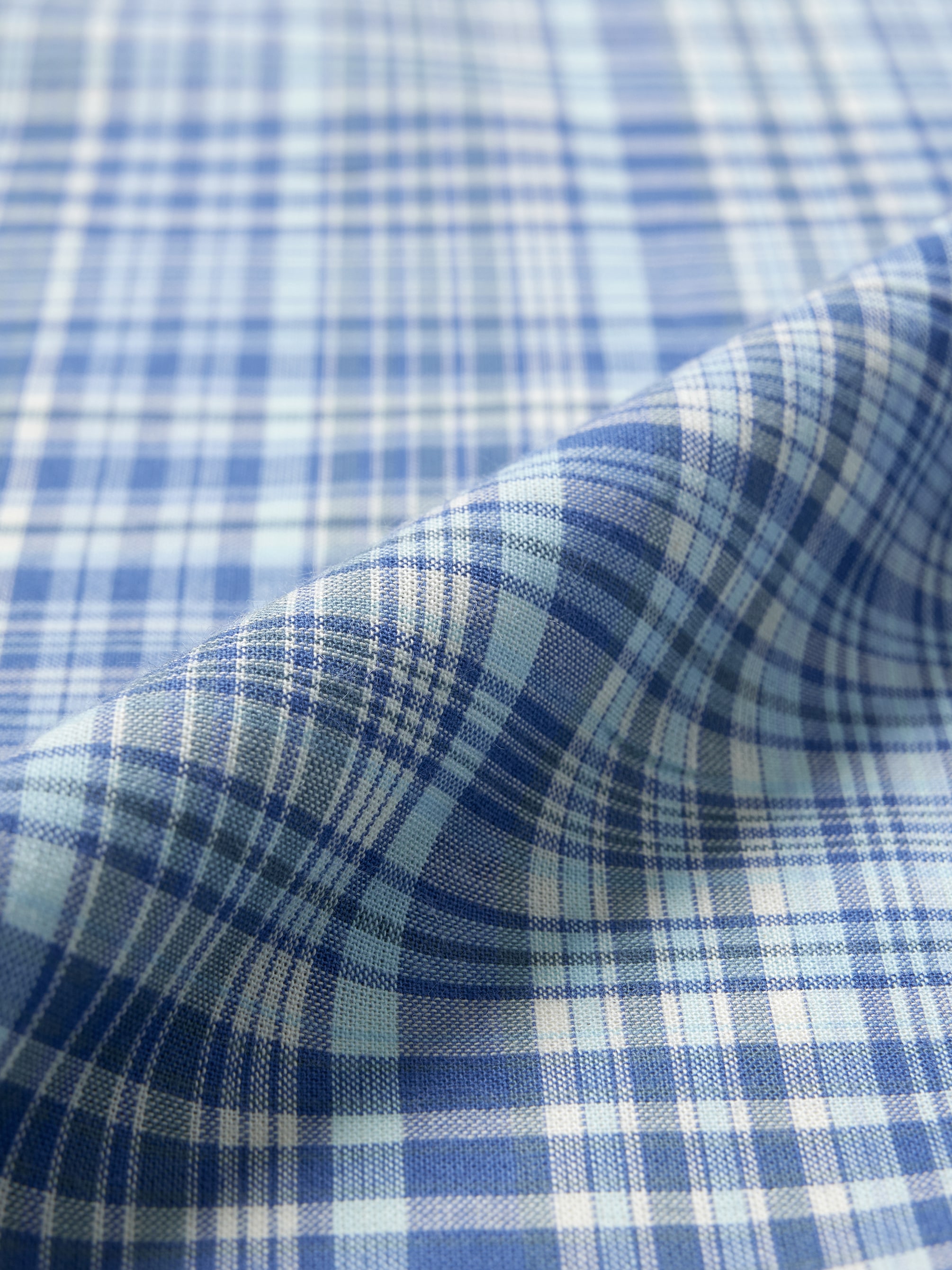 Blue and Off White Indian Madras Plaid Shirts by Proper Cloth