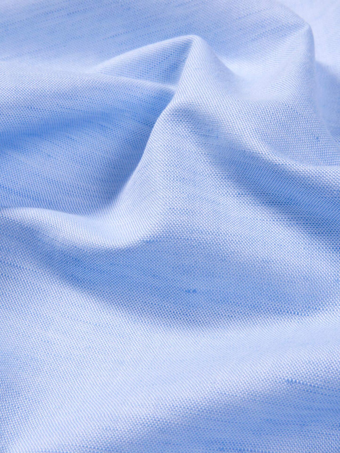 Portuguese Light Blue Cotton and Linen Oxford Shirts by Proper Cloth