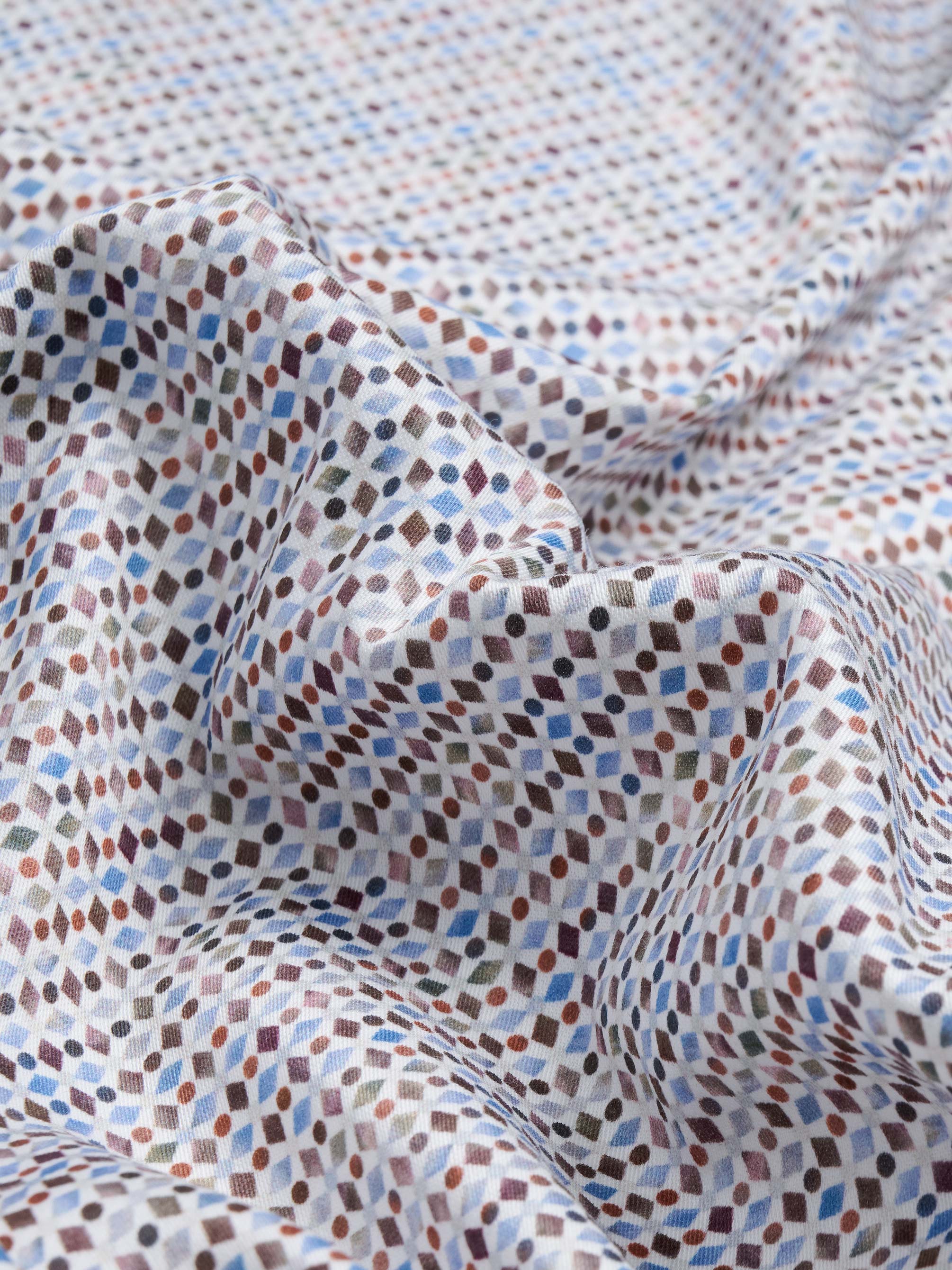 Organic Stretch Cotton Multi Color Micro Dot Diamond Print Shirts by ...