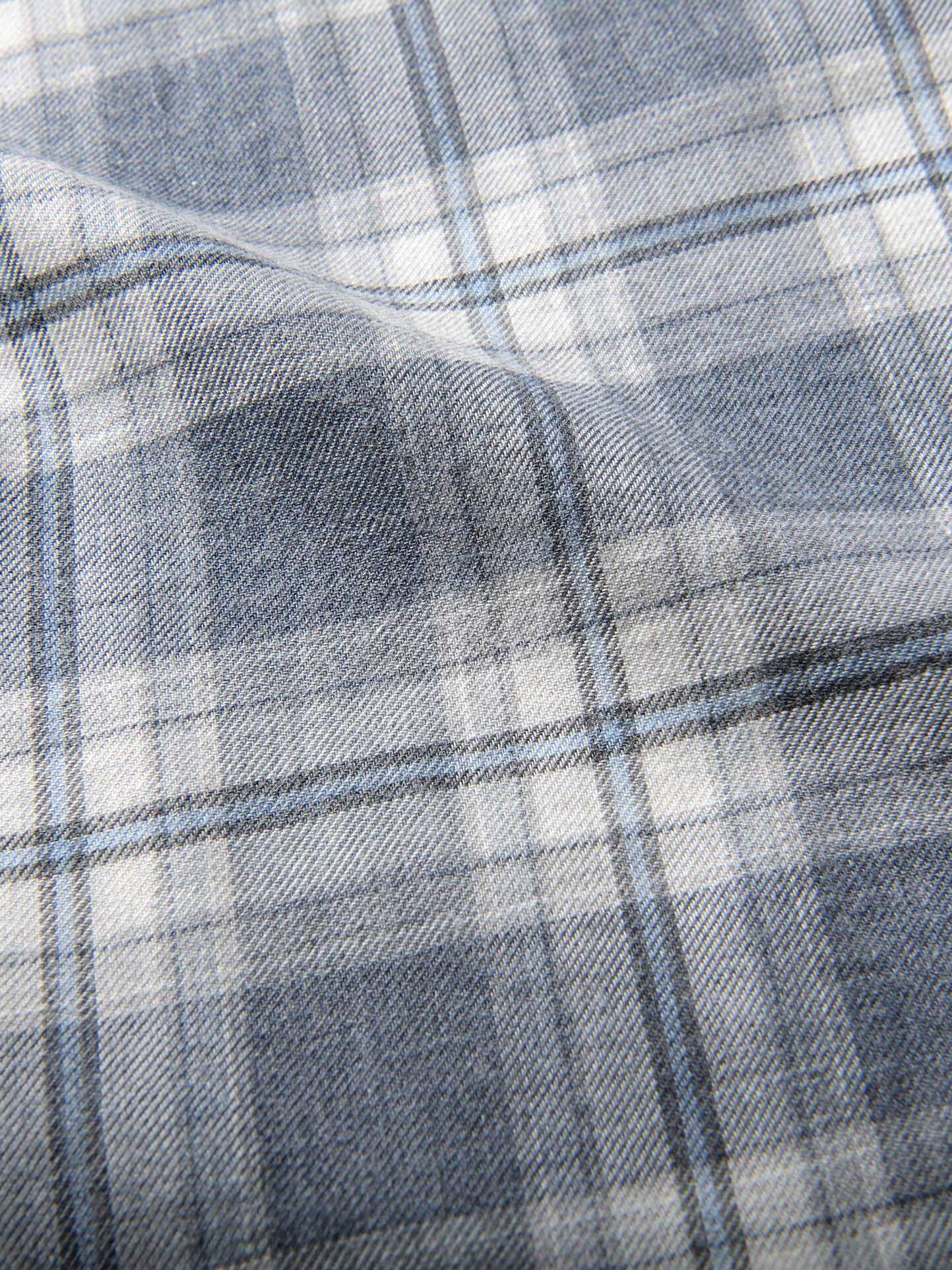 Satoyama Slate and Light Grey Plaid Flannel Shirts by Proper Cloth