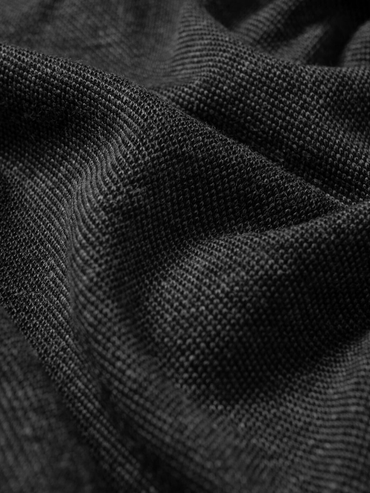 Charcoal Melange Cotton and Wool Knit Pique Shirts by Proper Cloth