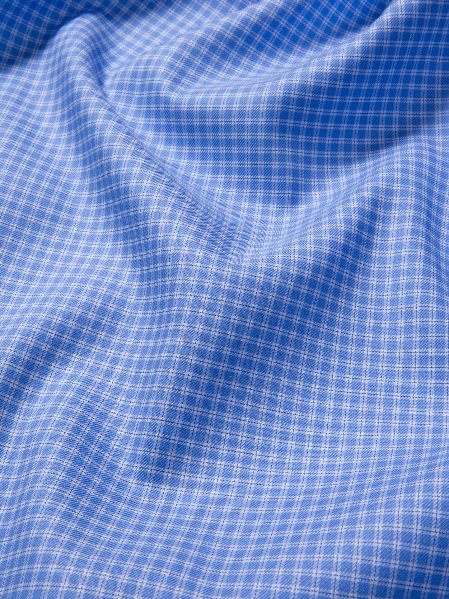 Morris Wrinkle-Resistant Blue Small Check Shirts by Proper Cloth