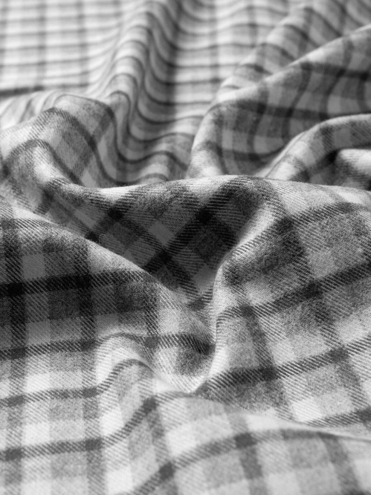 Stowe Tonal Grey Melange Check Flannel Shirts by Proper Cloth