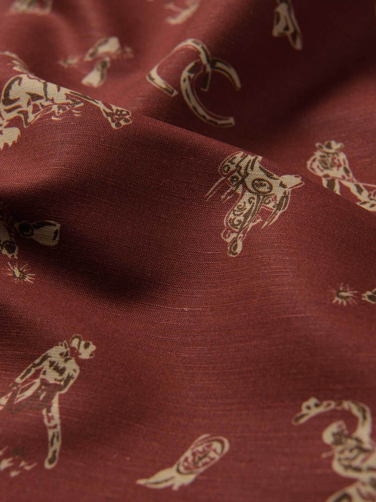 Rust Rodeo Print Cotton and Linen Shirts by Proper Cloth