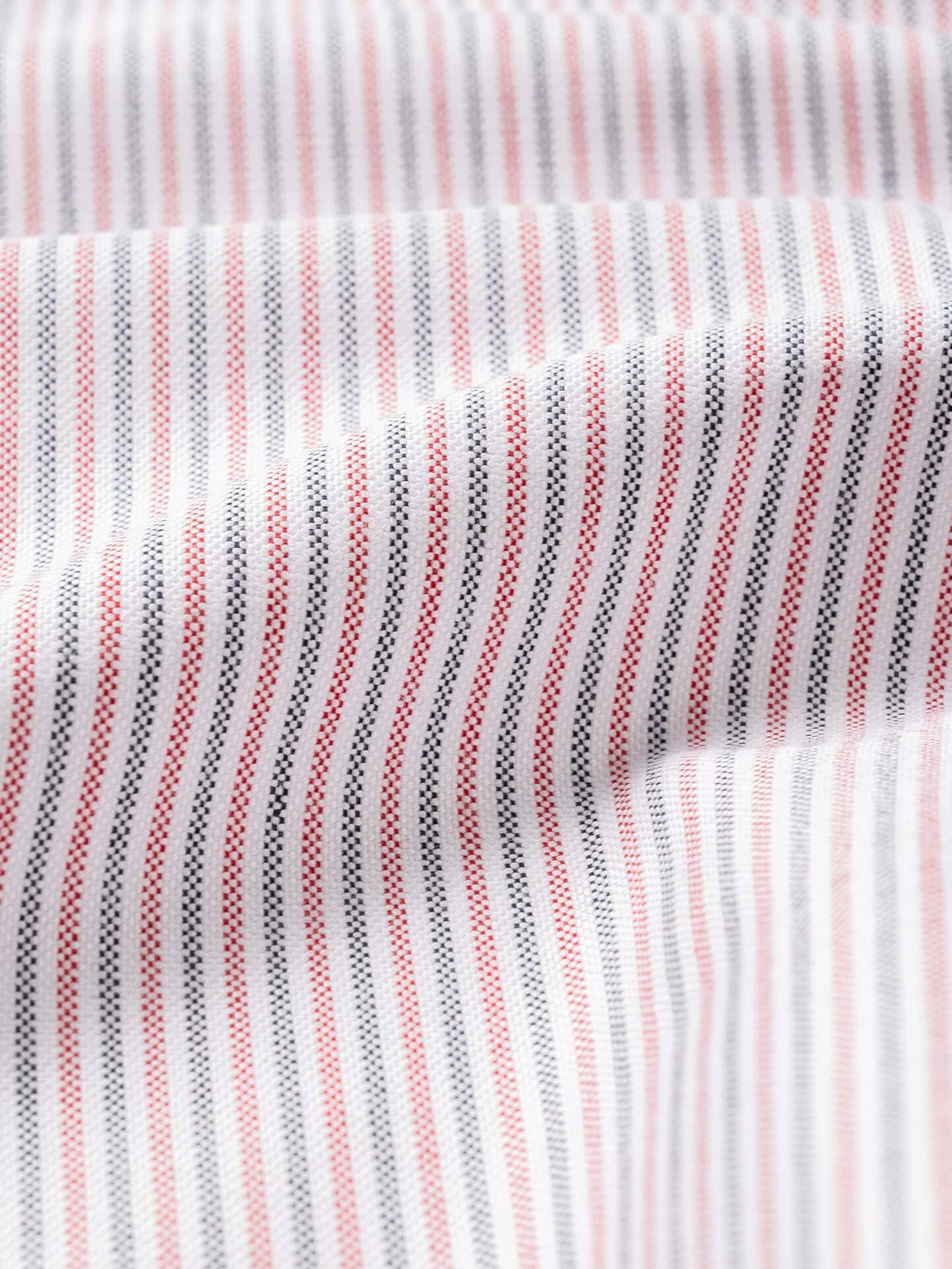 Clark Navy and Red Multi Stripe Oxford Cloth Shirts by Proper Cloth