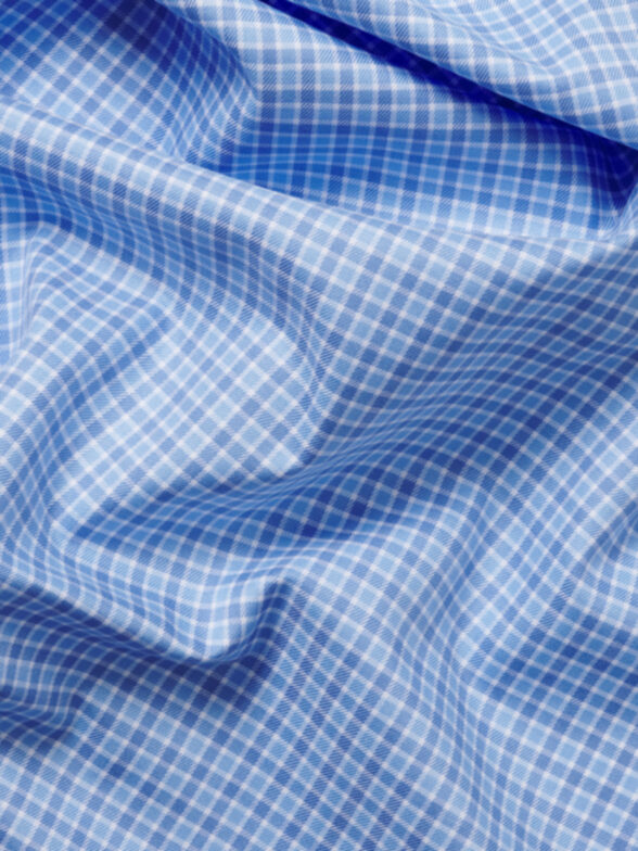 Non-Iron Supima Blue Multi Check Shirts by Proper Cloth