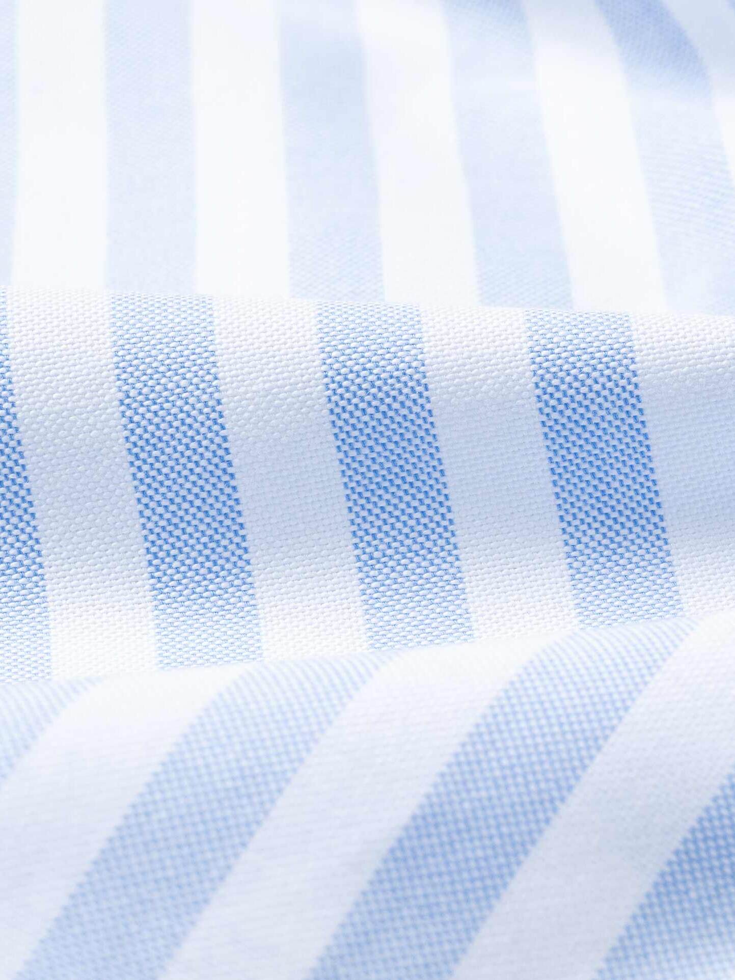 Light Blue Wide Stripe Lightweight Oxford Cloth Shirts by Proper Cloth