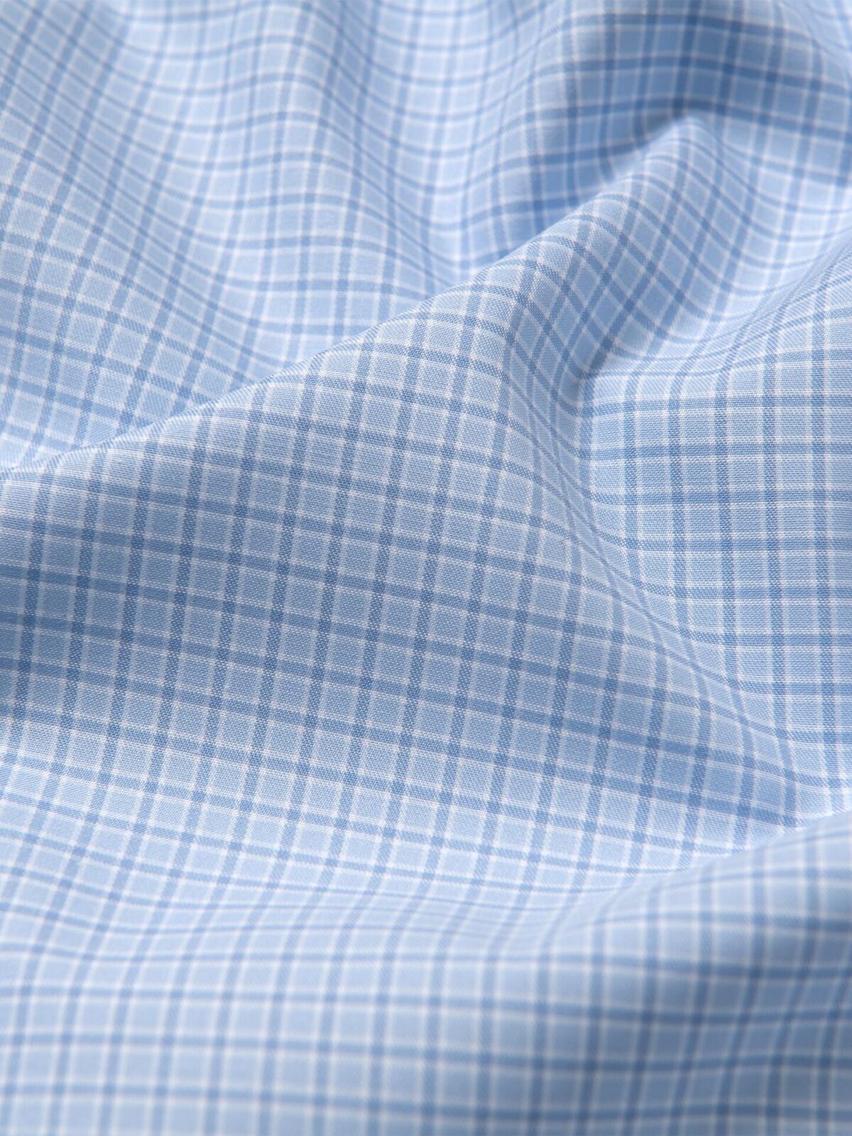 Thomas Mason Goldline Light Blue Small Check Shirts by Proper Cloth