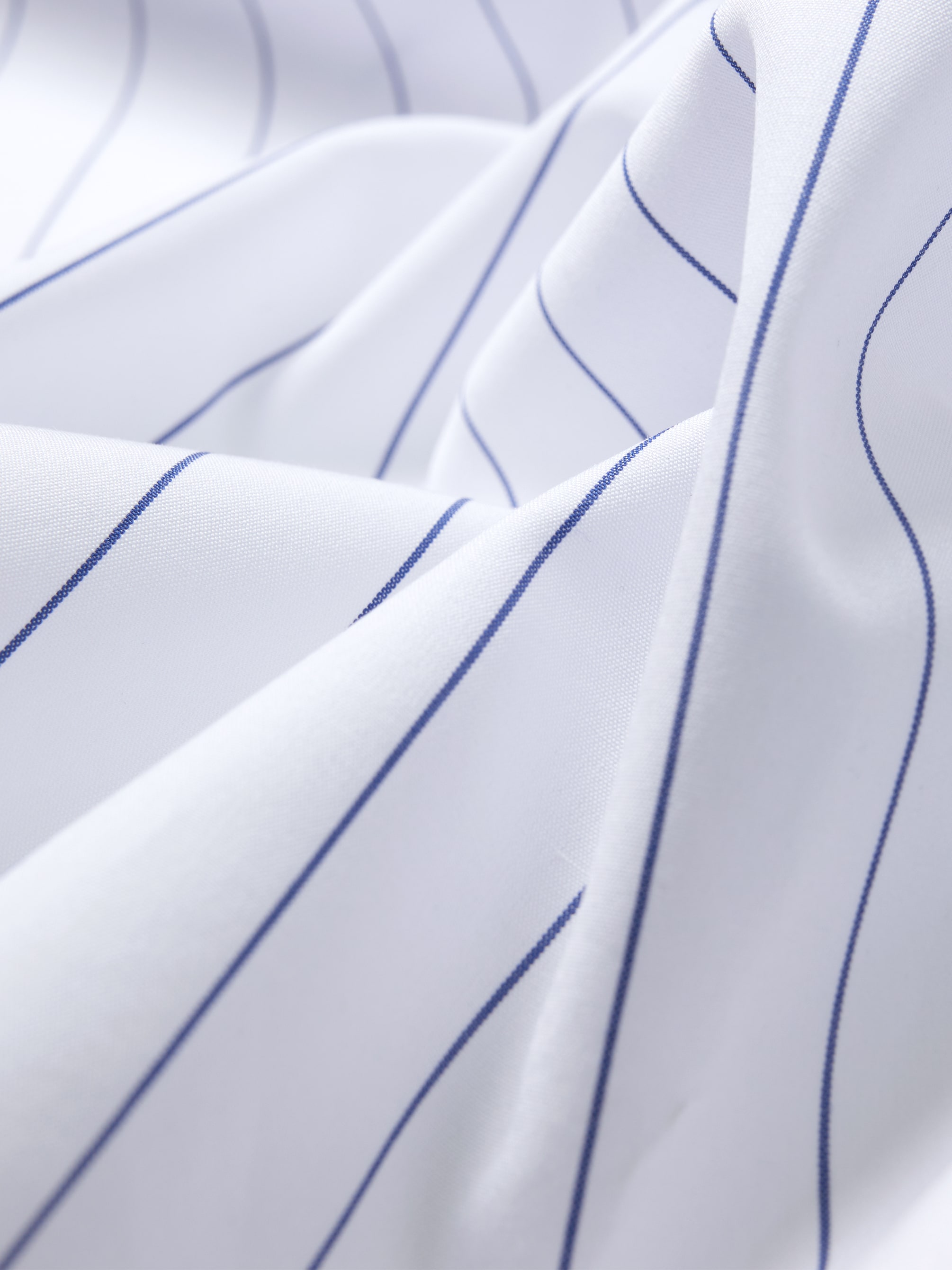 Troy White and Blue Reverse Stripe 100s Washed Poplin Shirts by Proper ...
