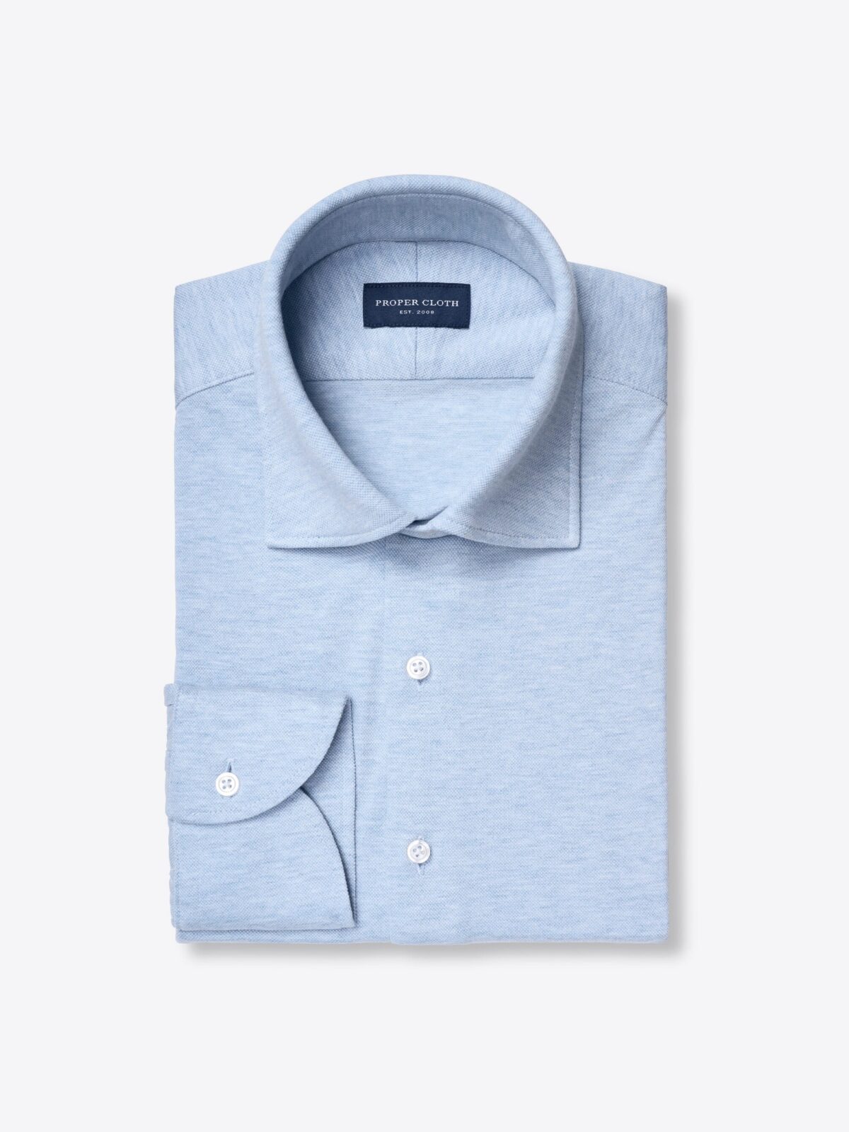 The Soft Touch Stretch Knit Dress Shirt in Light Blue
