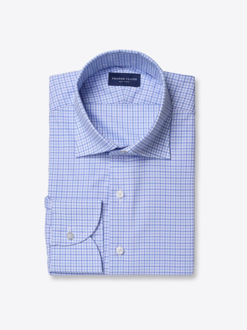 Thomas Mason Wrinkle-Resistant Light Blue Tattersall Shirts by Proper Cloth