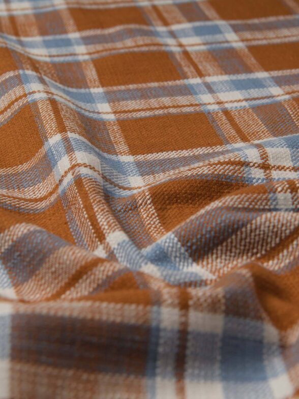 Jackson Washed Rust and Blue Country Plaid Shirts by Proper Cloth