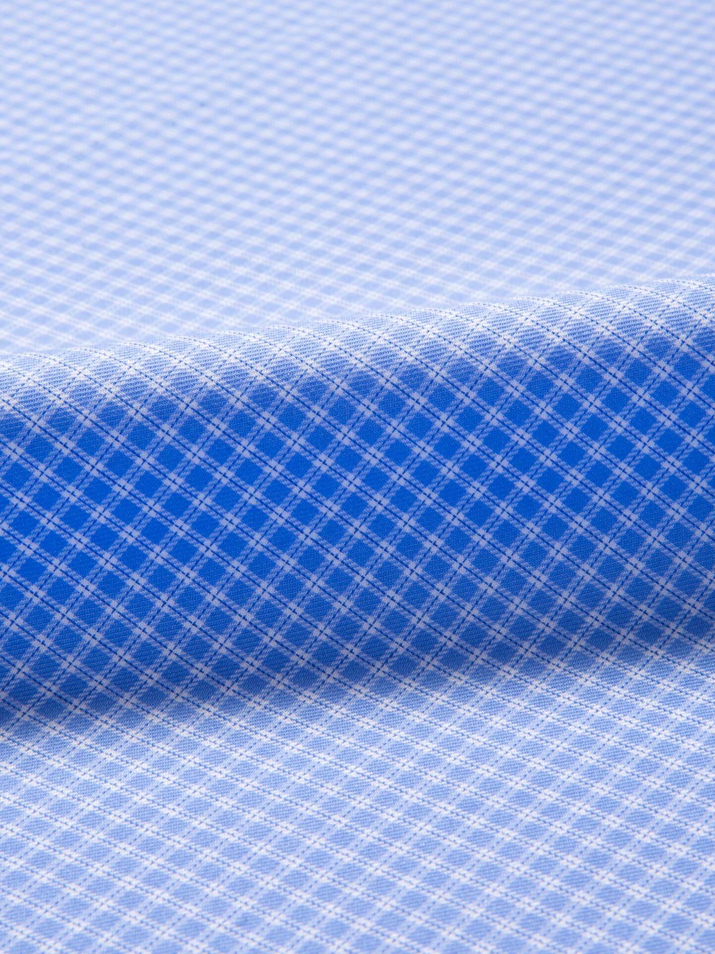 Morris Wrinkle-Resistant Blue Small Check Shirts by Proper Cloth