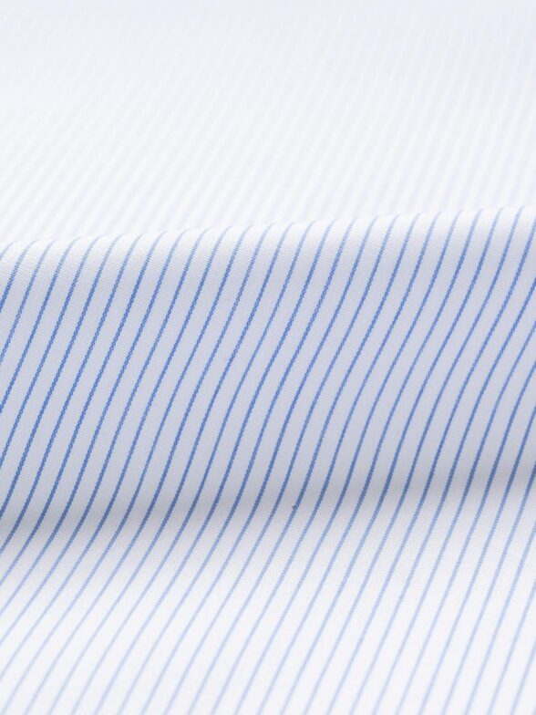 Genoa Blue Wide Pin Stripe Shirts by Proper Cloth