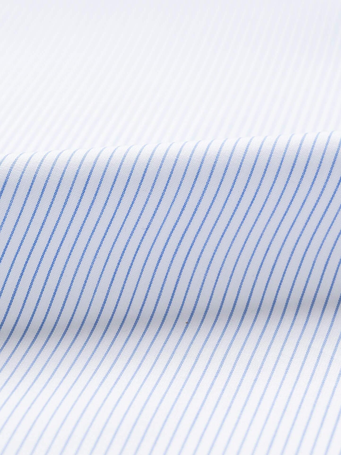 Genoa Blue Wide Pin Stripe Shirts by Proper Cloth
