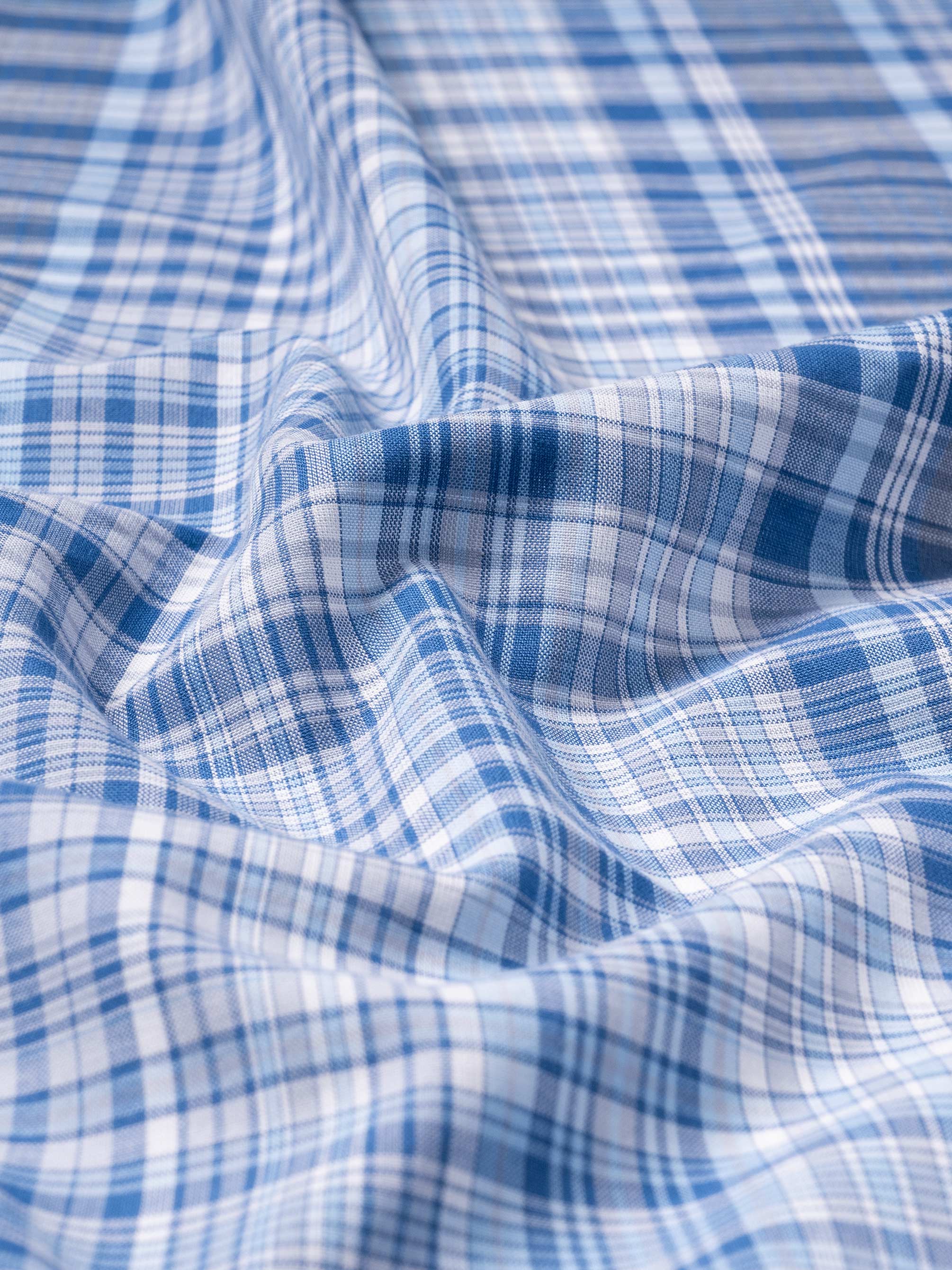 Tonal Blue Plaid Madras Shirts by Proper Cloth