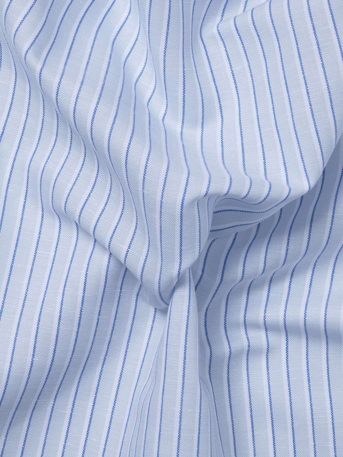 Portuguese Light Blue and White Stripe Cotton and Linen Oxford Shirts ...