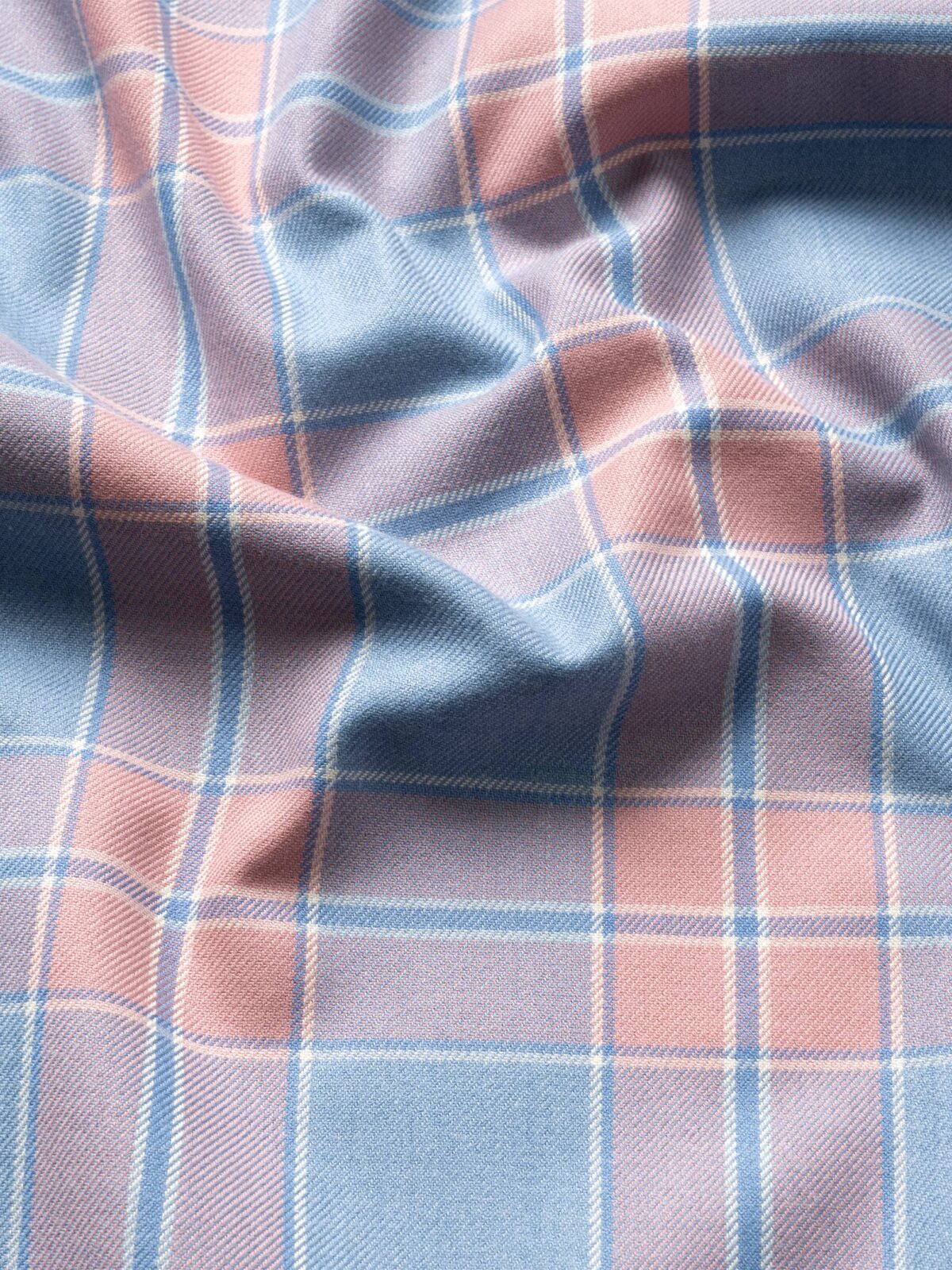 Faded Blue and Rose Melange California Plaid Shirts by Proper Cloth