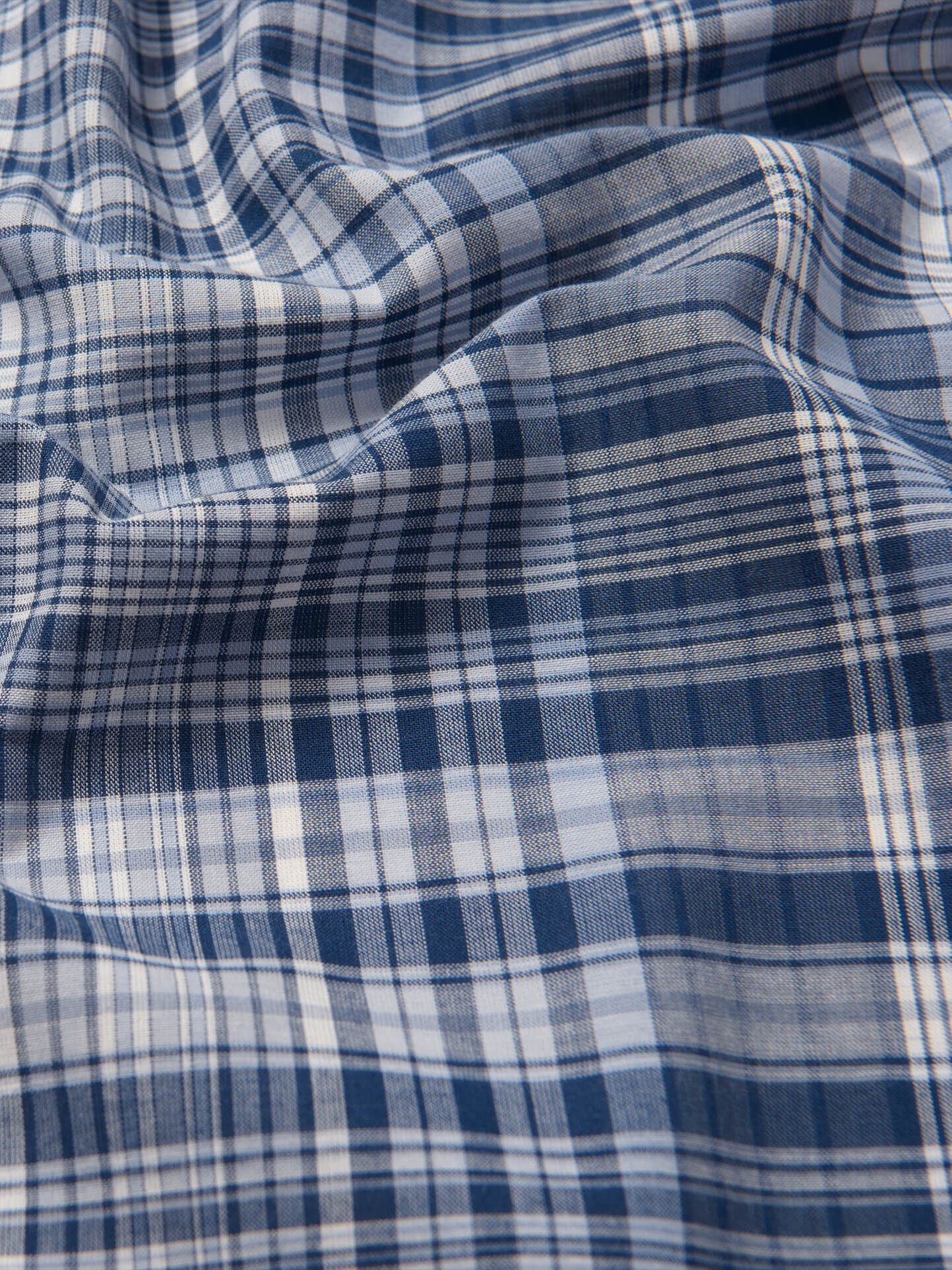 Navy and Light Blue Large Plaid Indian Madras Shirts by Proper Cloth