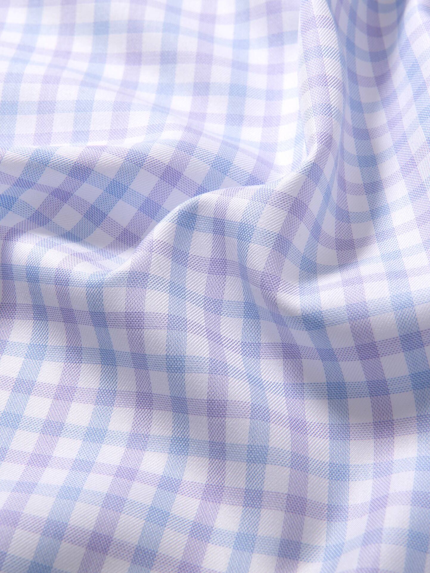 Mayfair Wrinkle-Resistant Lilac and Blue Check Shirts by Proper Cloth