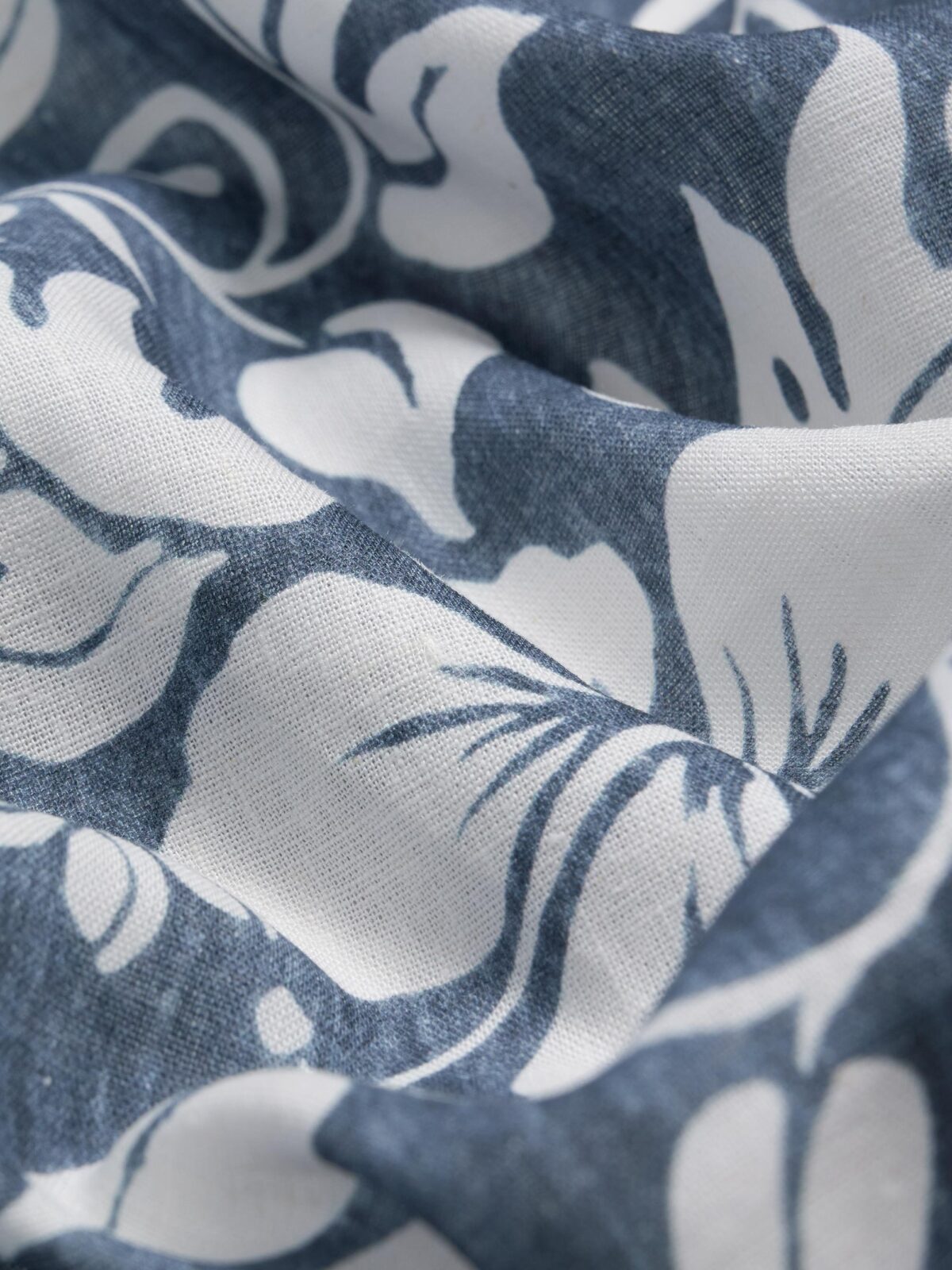 Faded Navy Linen Blend Aloha Print Shirts by Proper Cloth
