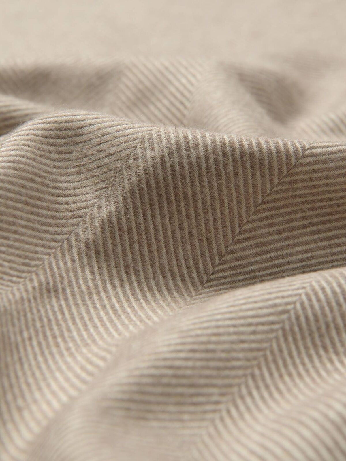 Canclini Beige Large Herringbone Beacon Flannel Shirts by Proper Cloth