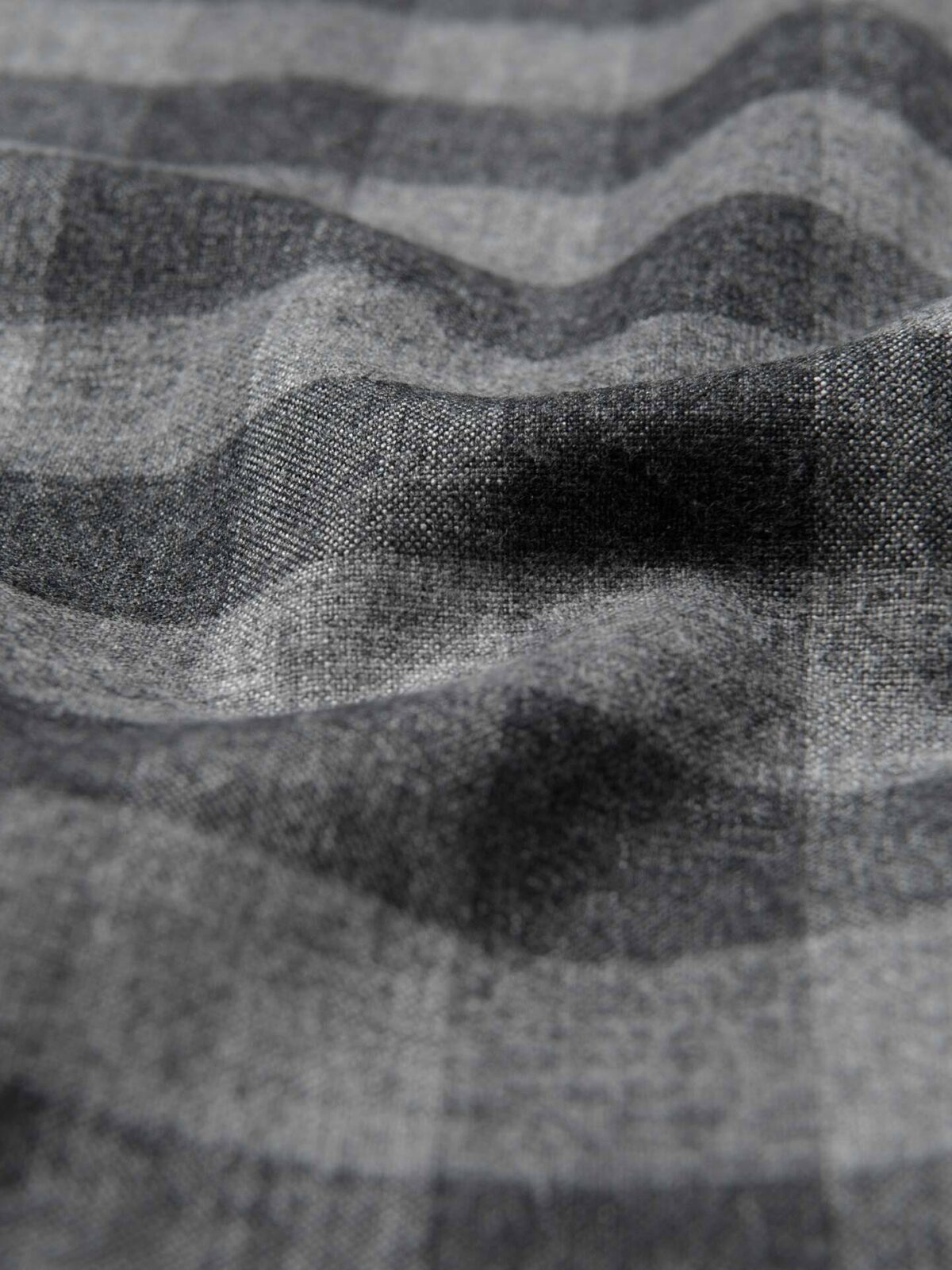 Reda Grey Melange Gingham Merino Wool Flannel Shirts by Proper Cloth