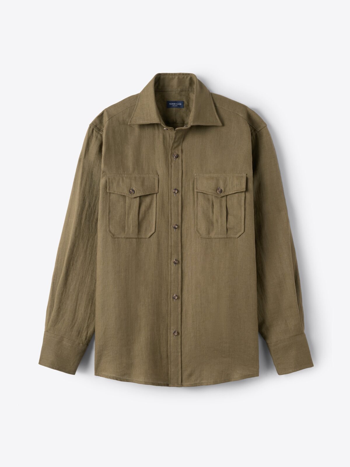 Baird McNutt Olive Irish Linen Shirt by Proper Cloth