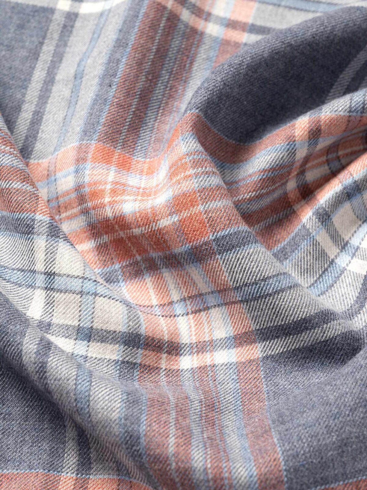 Satoyama Slate and Salmon Plaid Flannel Shirts by Proper Cloth