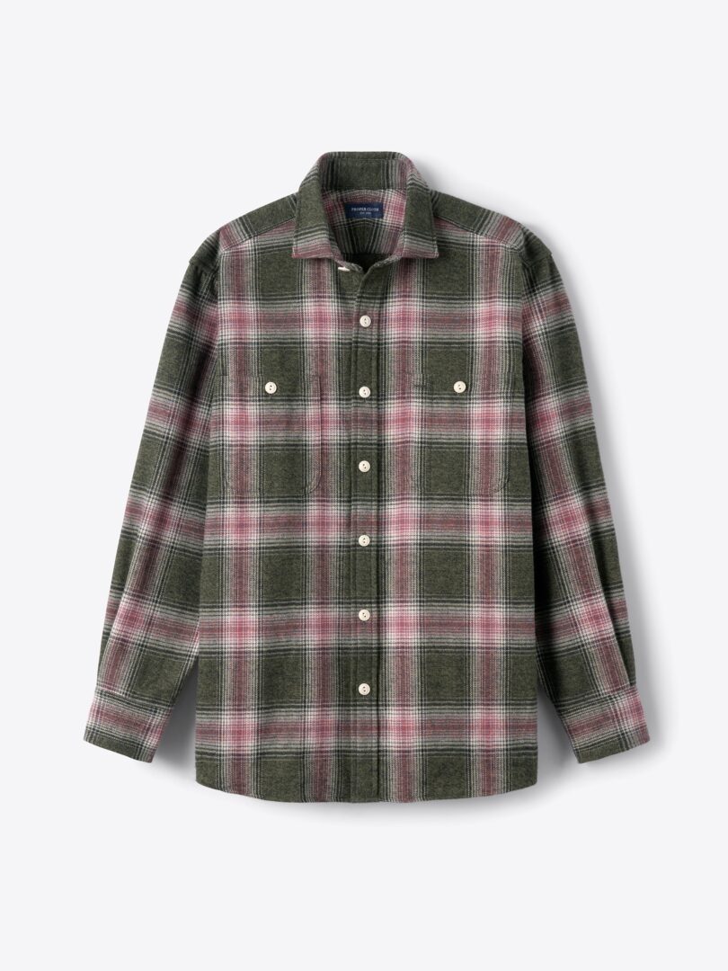 Japanese Pine and Rose Ombre Plaid Flannel Shirts by Proper Cloth