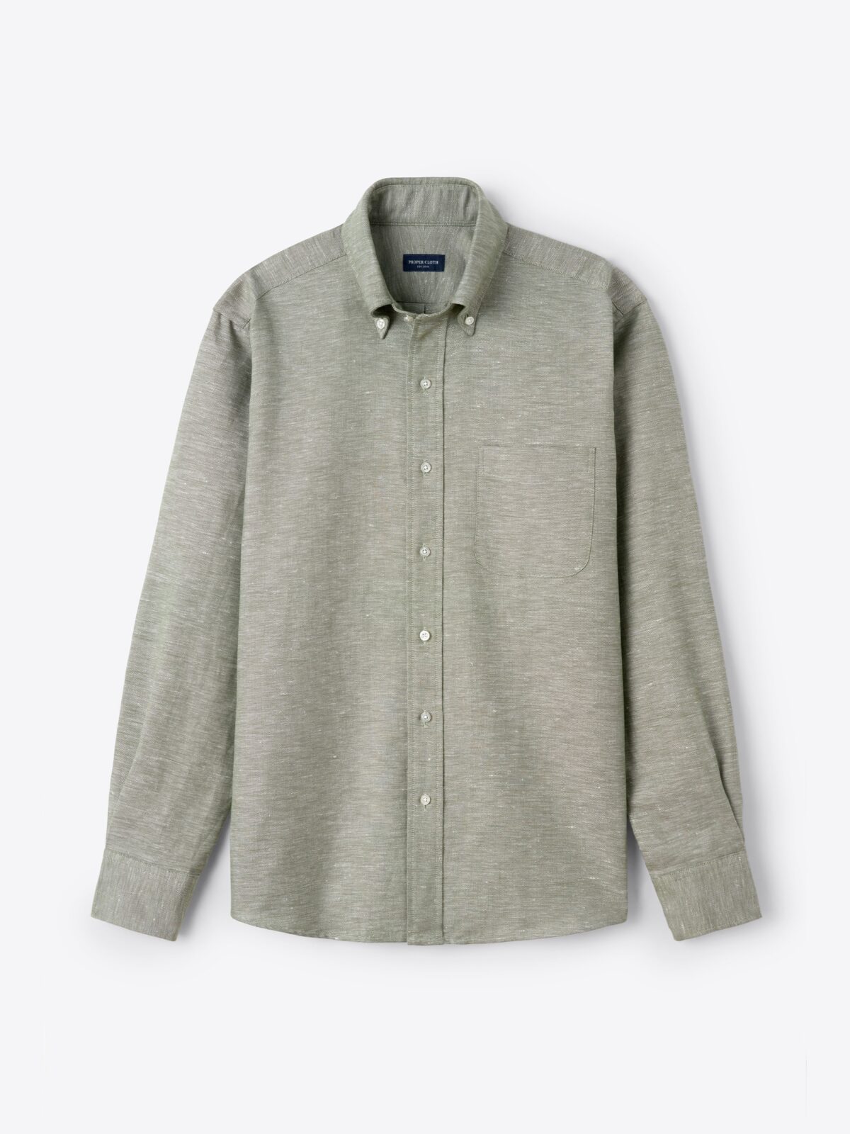 The Cotton and Hemp Oxford Cloth Button Down in Faded Sage