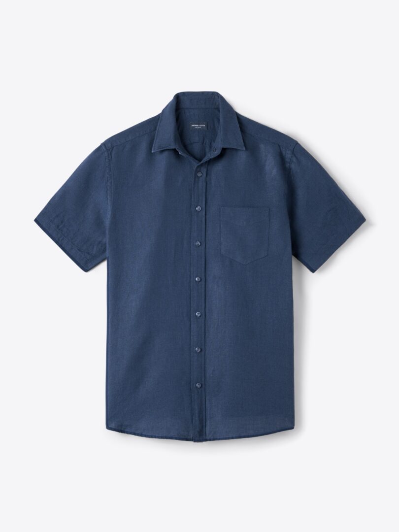 Navy Washed Linen Shirts by Proper Cloth