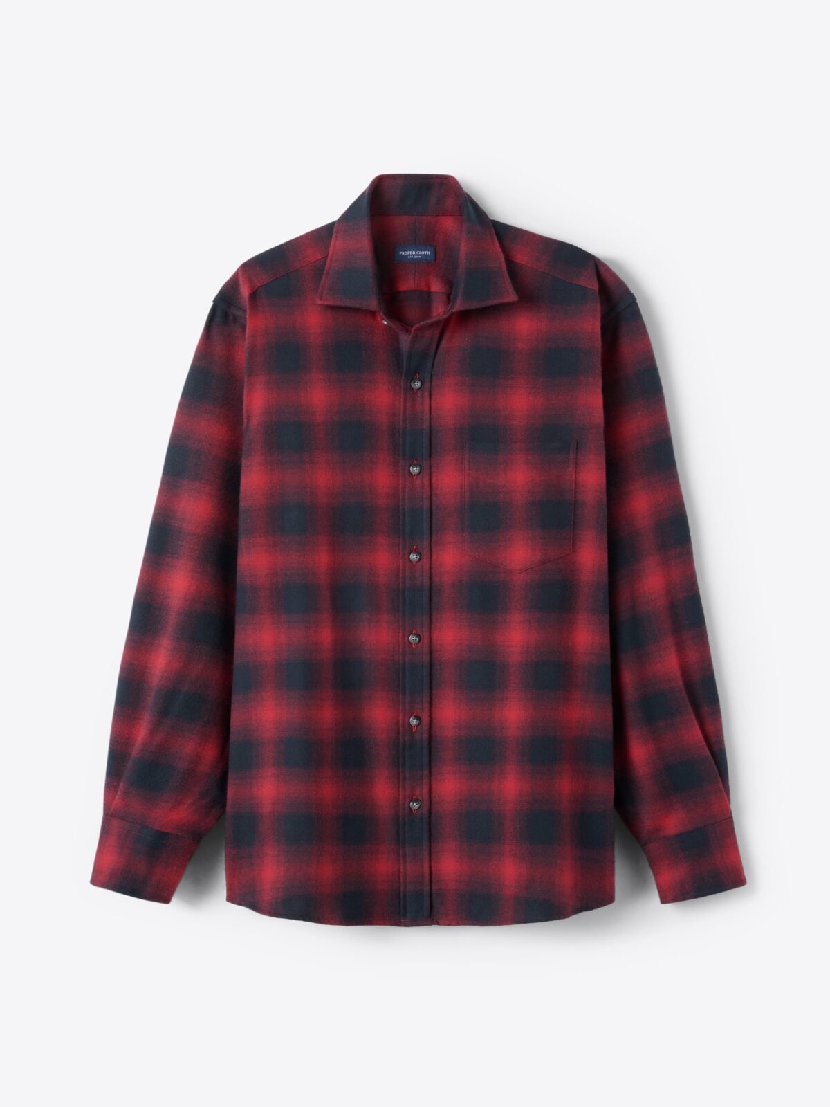 The Beacon Flannel Shirt in Scarlet Ombre Plaid The Beacon Flannel Shirt in Scarlet Ombre Plaid
