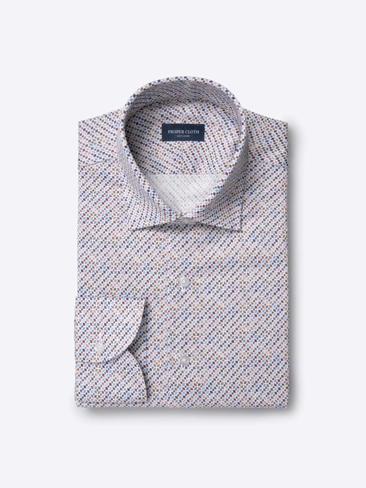 Organic Stretch Cotton Multi Color Micro Dot Diamond Print Shirt by ...