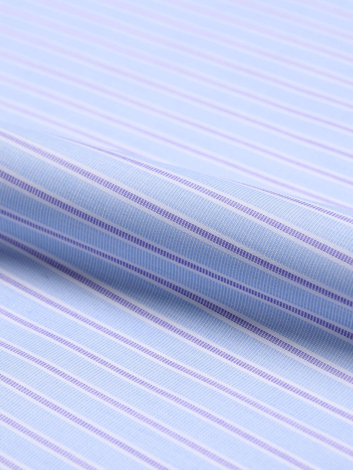 Thomas Mason Luxury Light Blue Alternating Stripe Shirts by Proper Cloth