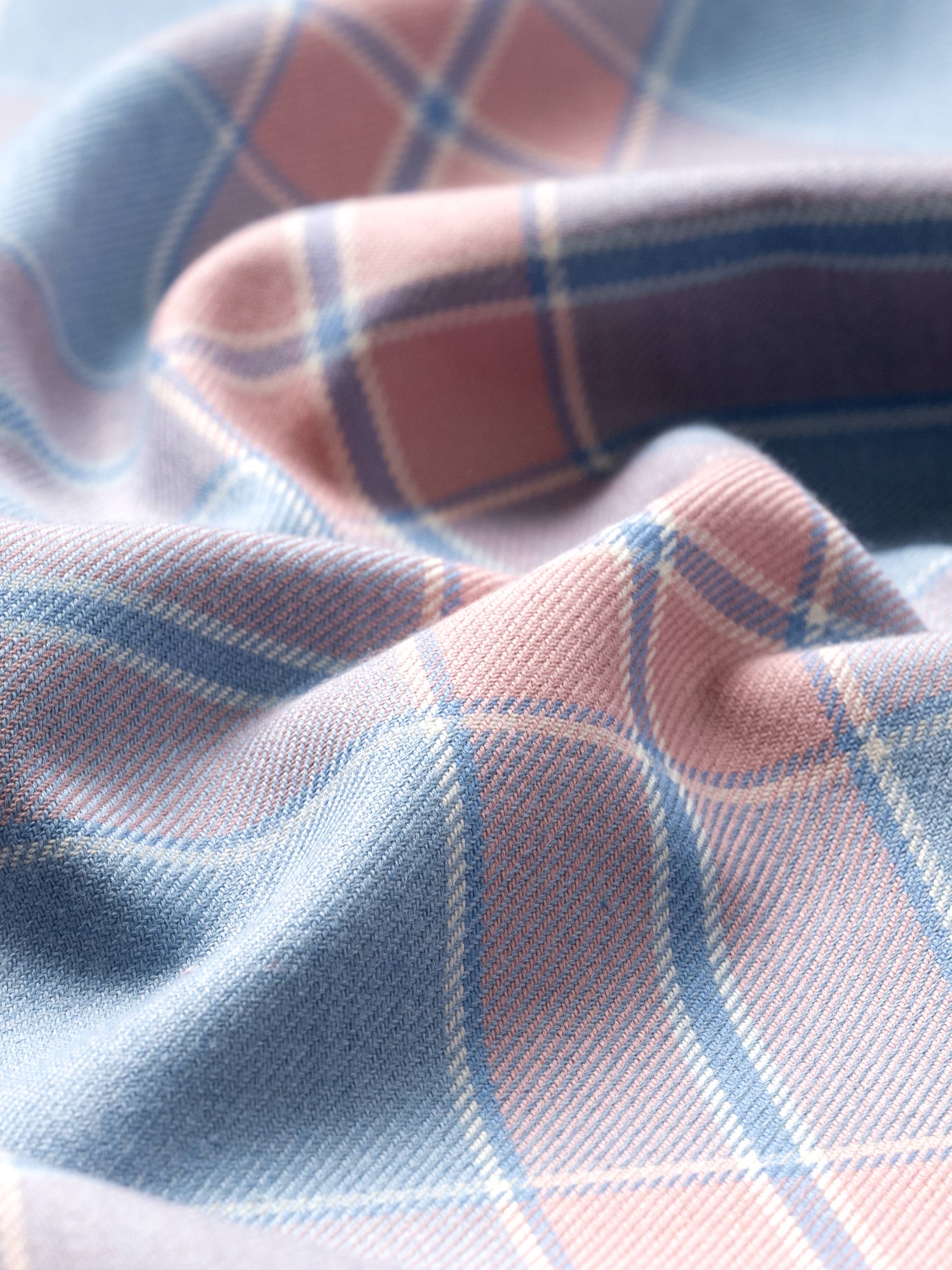 Faded Blue and Rose Melange California Plaid Shirts by Proper Cloth