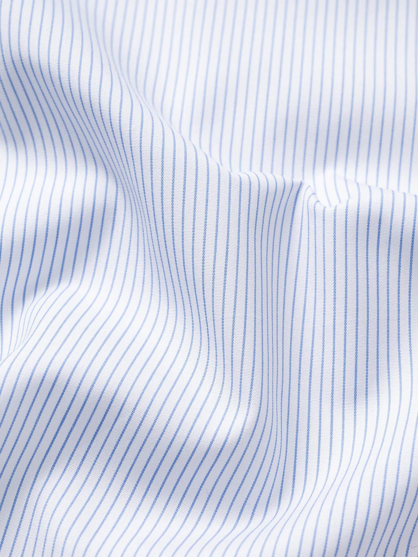 Genoa Blue Wide Pin Stripe Shirts by Proper Cloth