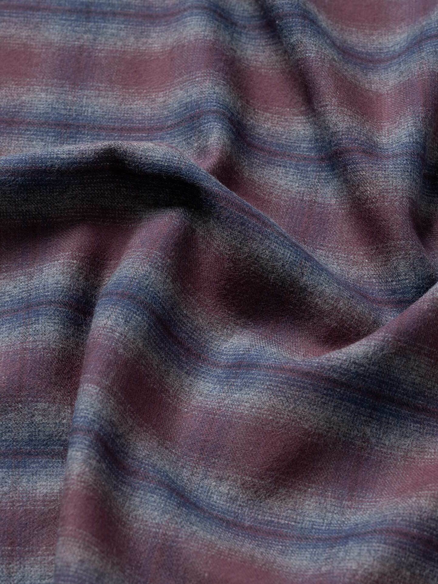Kent Burgundy and Navy Plaid Lightweight Flannel Shirts by Proper Cloth
