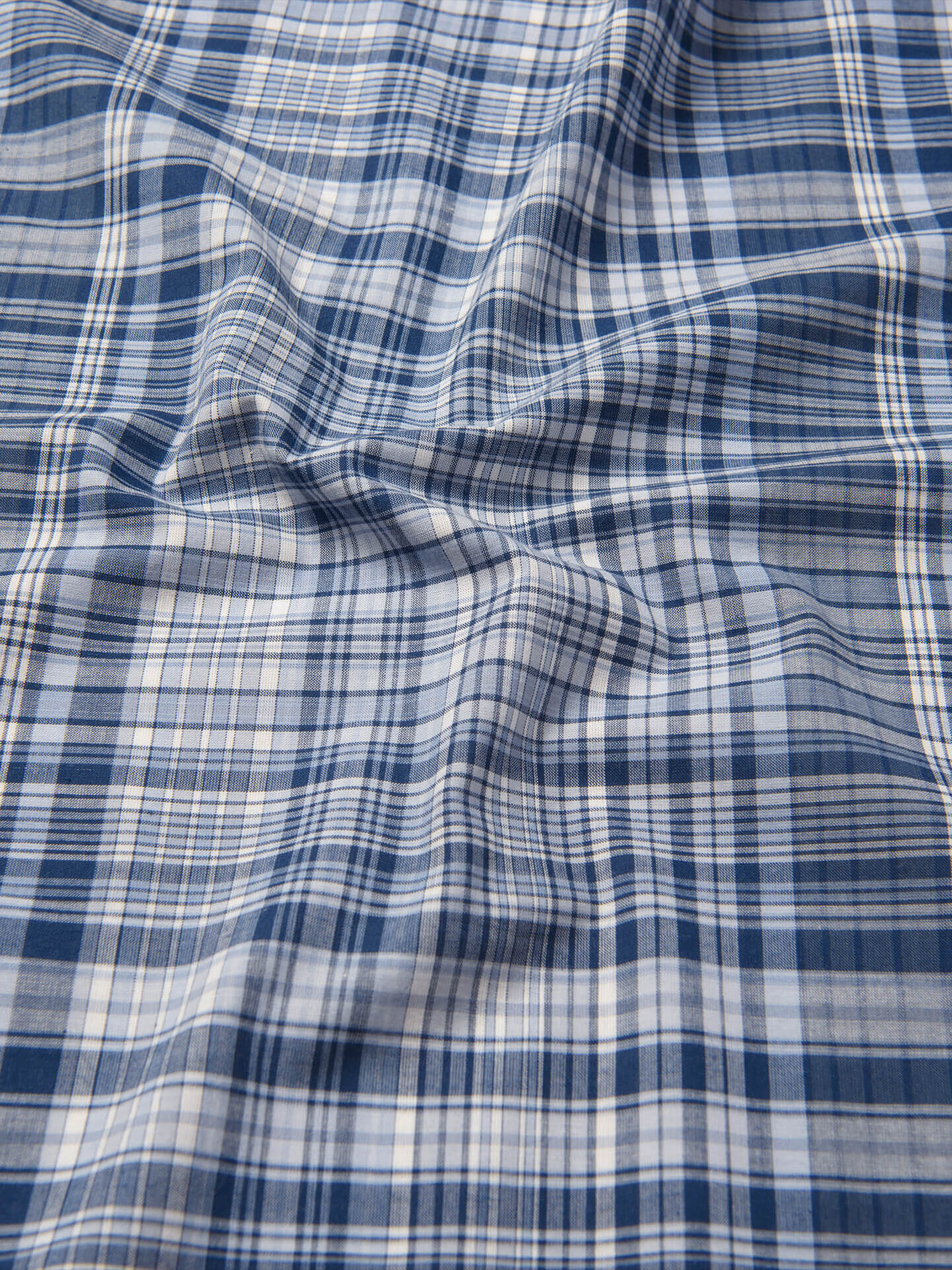 Navy and Light Blue Large Plaid Indian Madras Shirts by Proper Cloth