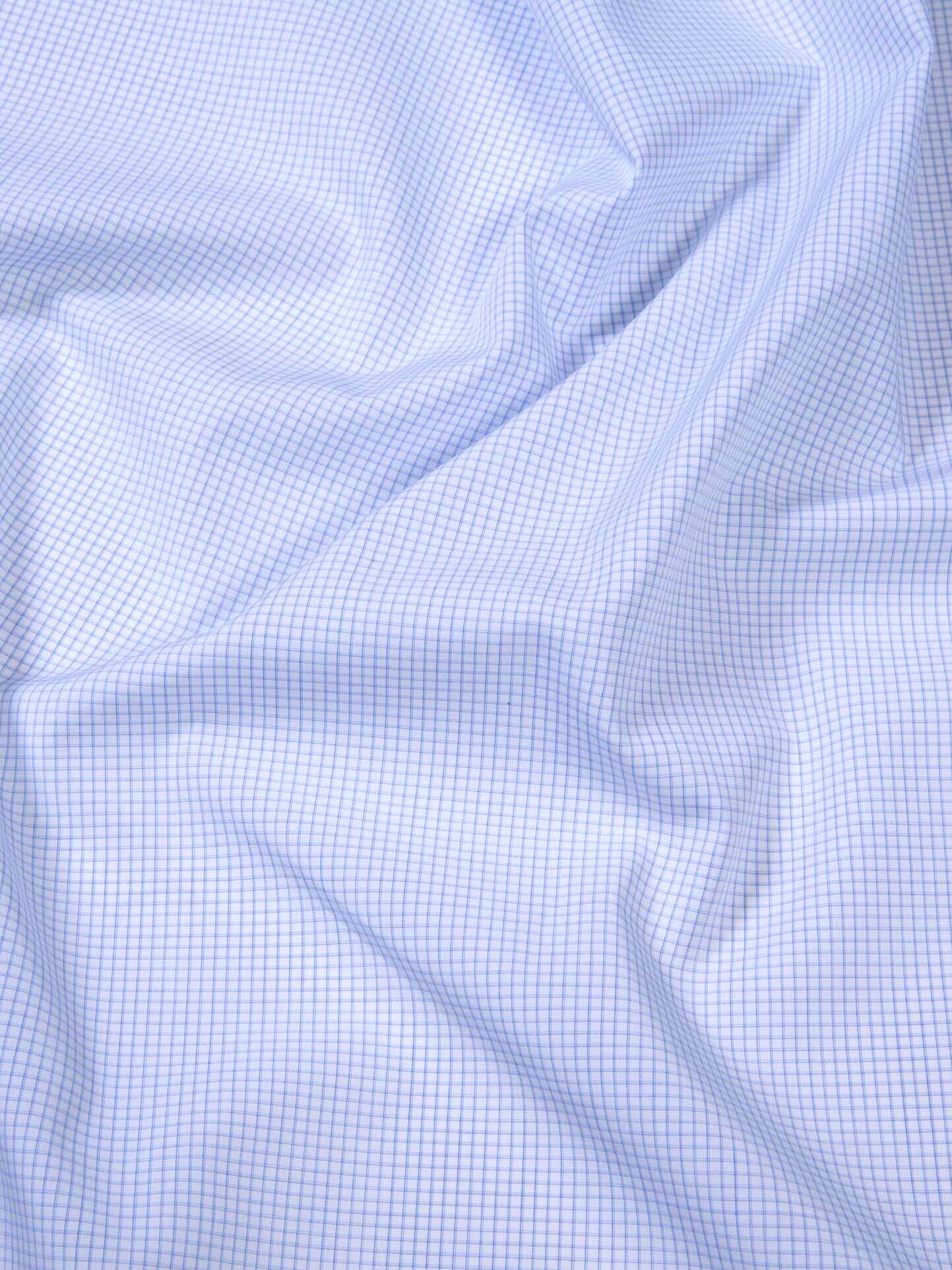 Madison Light Blue Mini Shadow Check Shirts by Proper Cloth