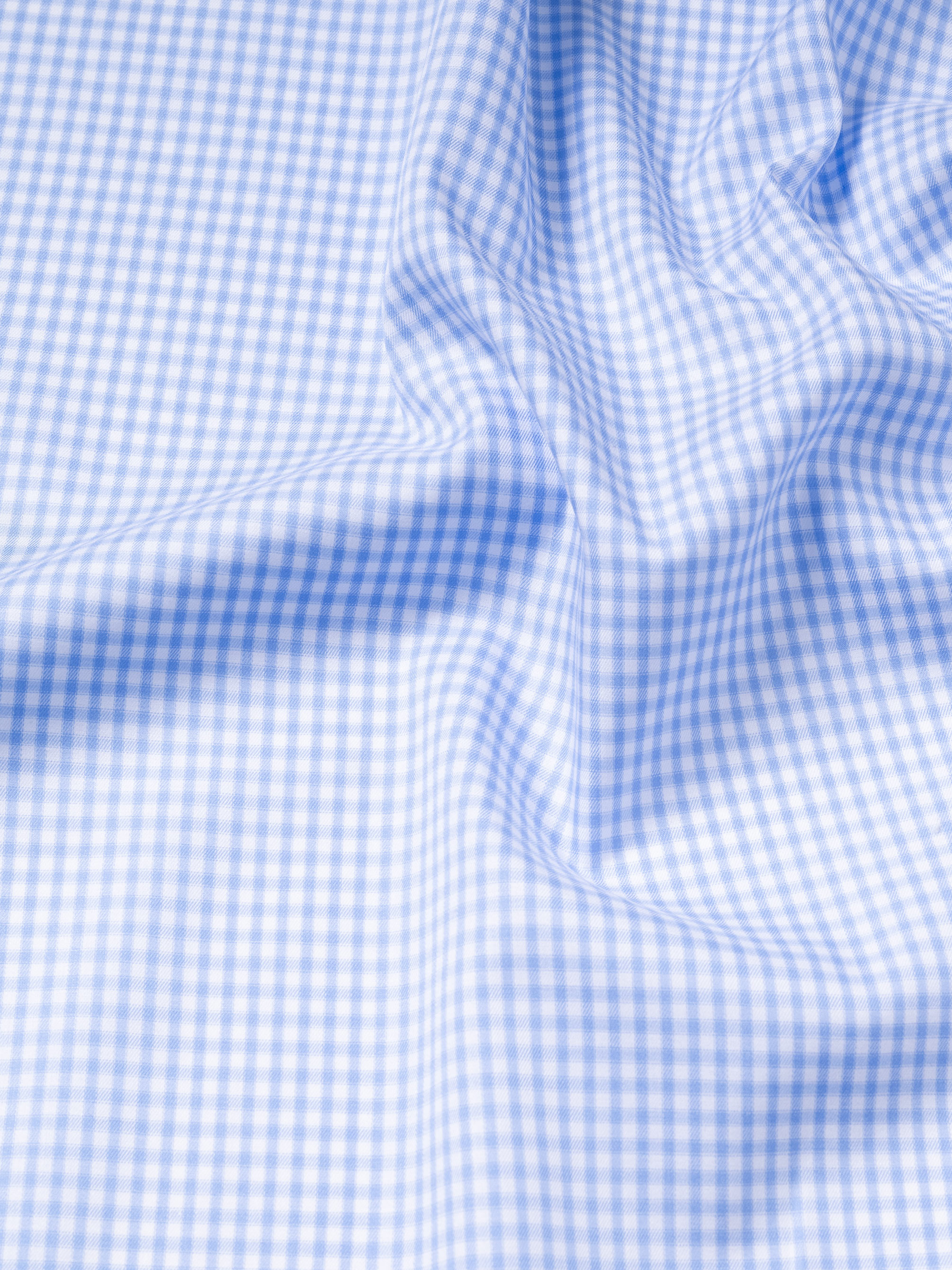 William Light Blue Small Check Twill Shirts by Proper Cloth