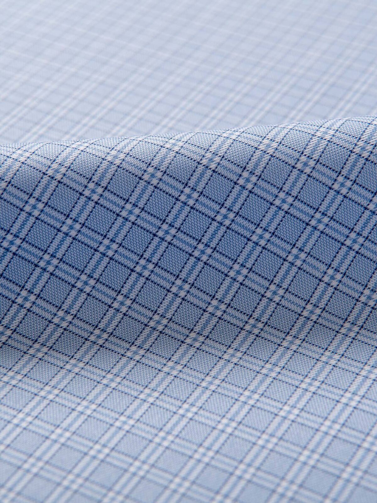 Mayfair Wrinkle-Resistant Light Blue Small Check Shirts by Proper Cloth