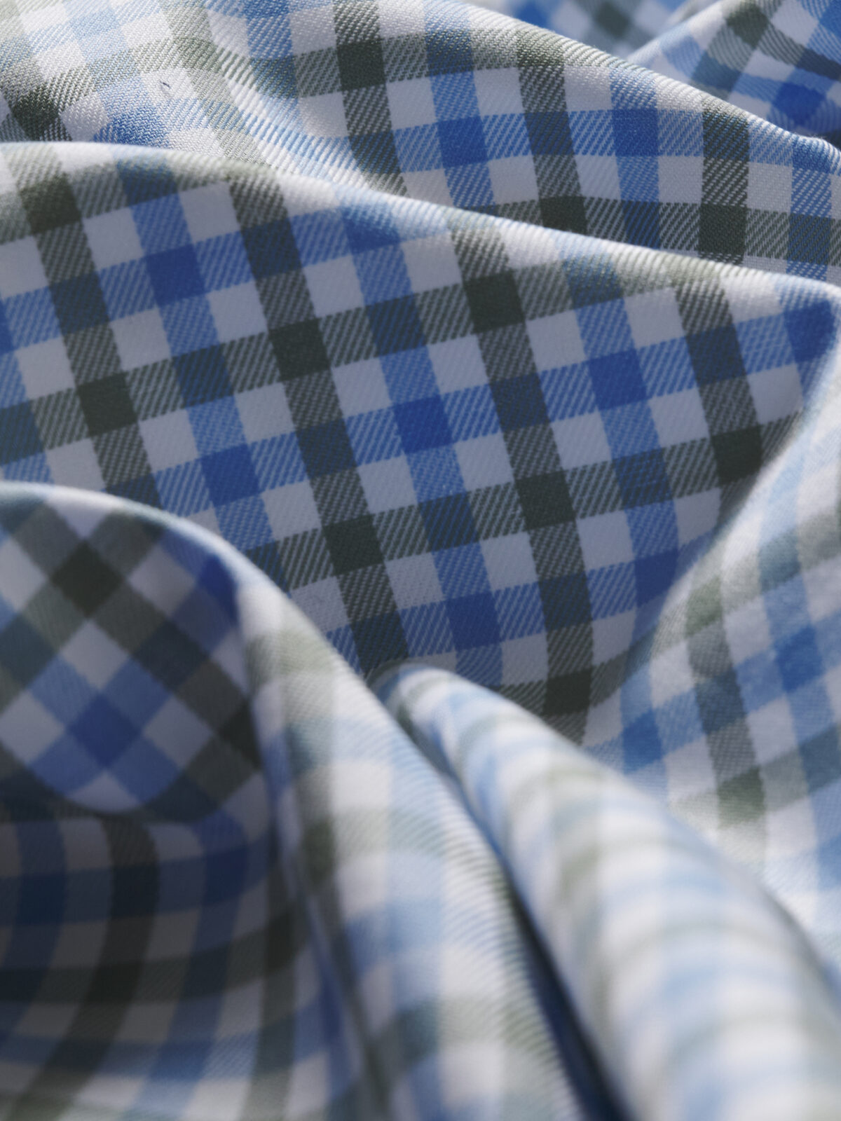 Non-Iron Supima Blue and Sage Multi Gingham Shirts by Proper Cloth