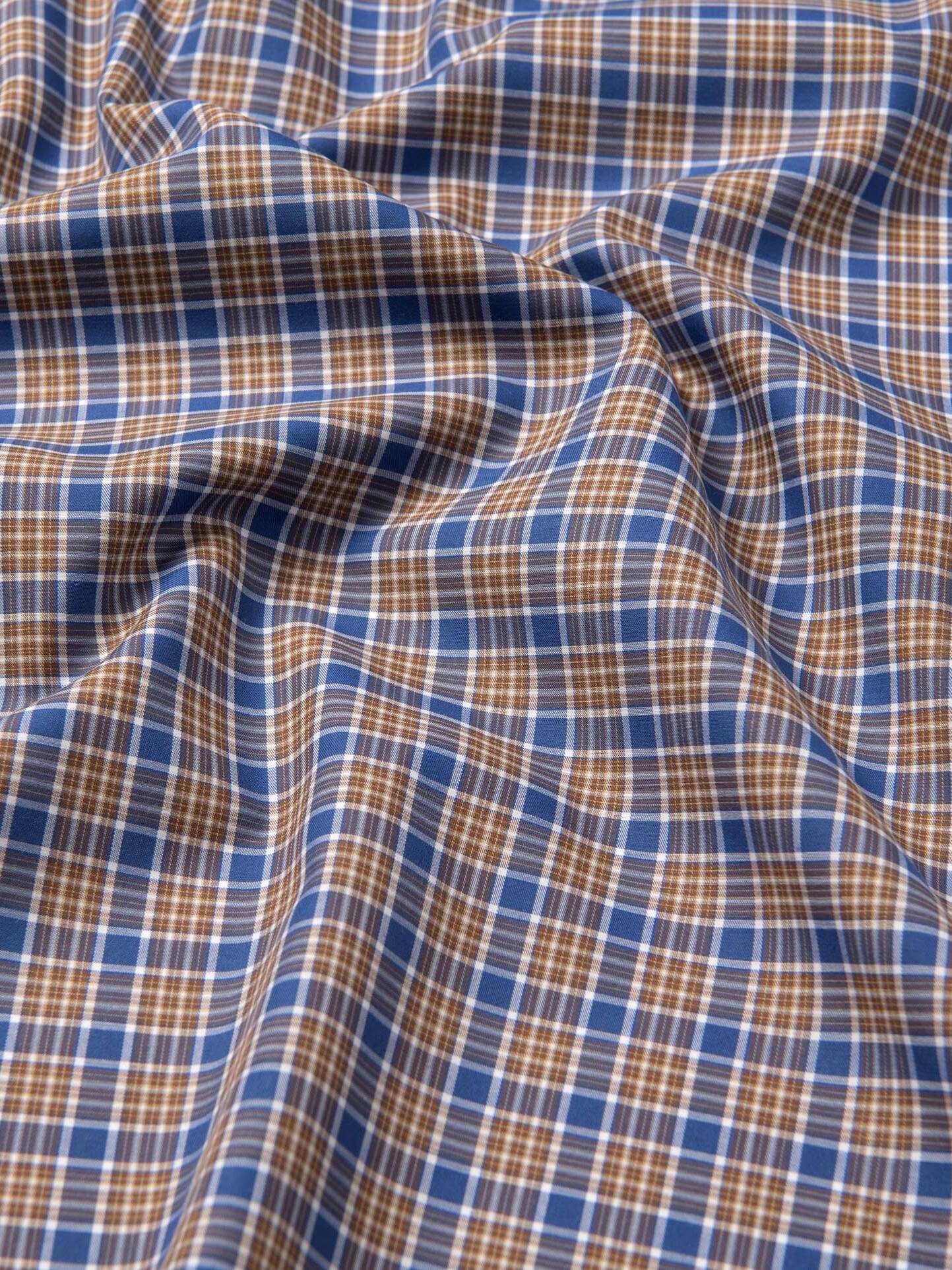 Canclini Brown and Royal Blue Plaid Shirts by Proper Cloth