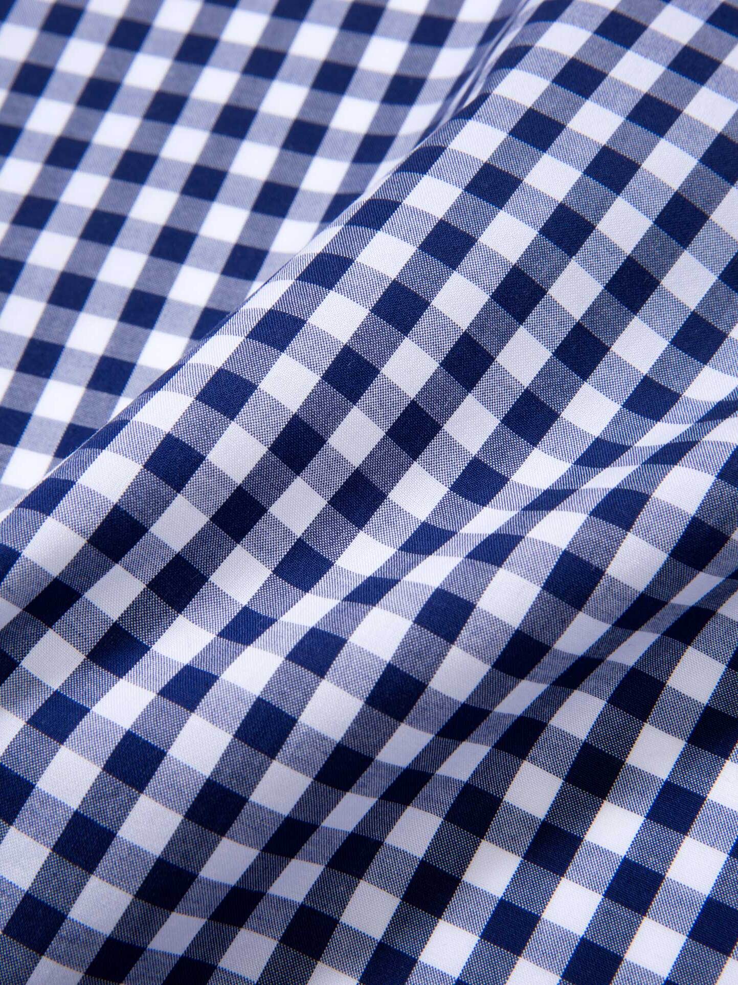 Canclini 120s Navy Gingham Shirts by Proper Cloth