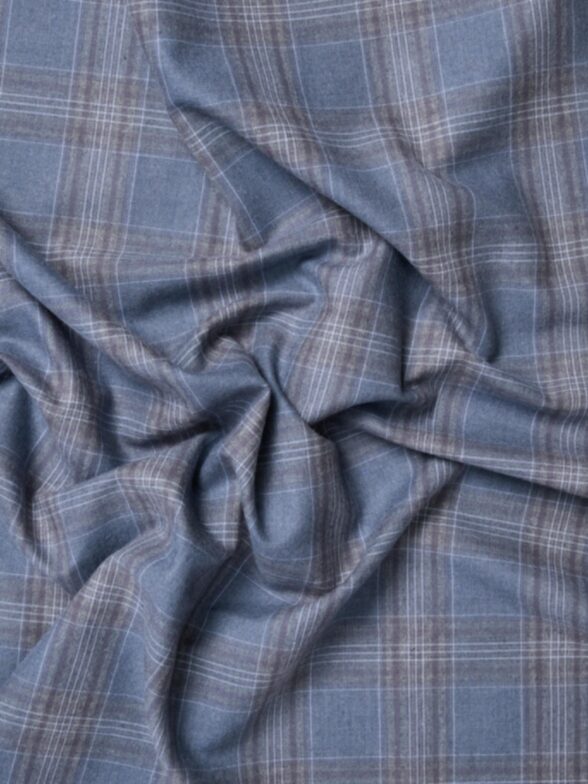 Kent Slate and Grey Plaid Lightweight Flannel Shirts by Proper Cloth