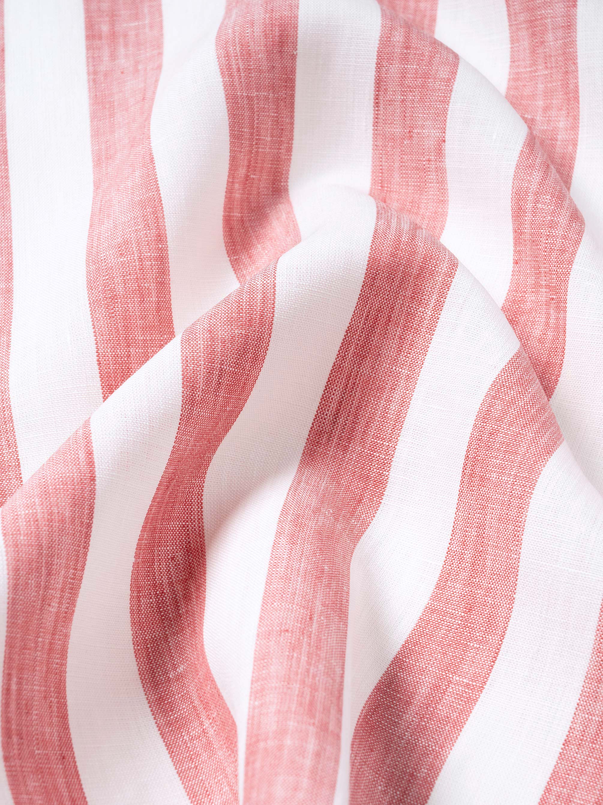 Portuguese Faded Red Wide Stripe Linen Shirts by Proper Cloth