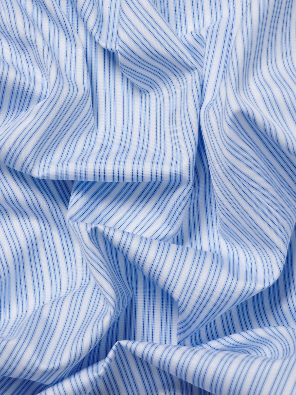 Thomas Mason Non-Iron Light Blue and Navy Fancy Stripe Shirts by Proper ...