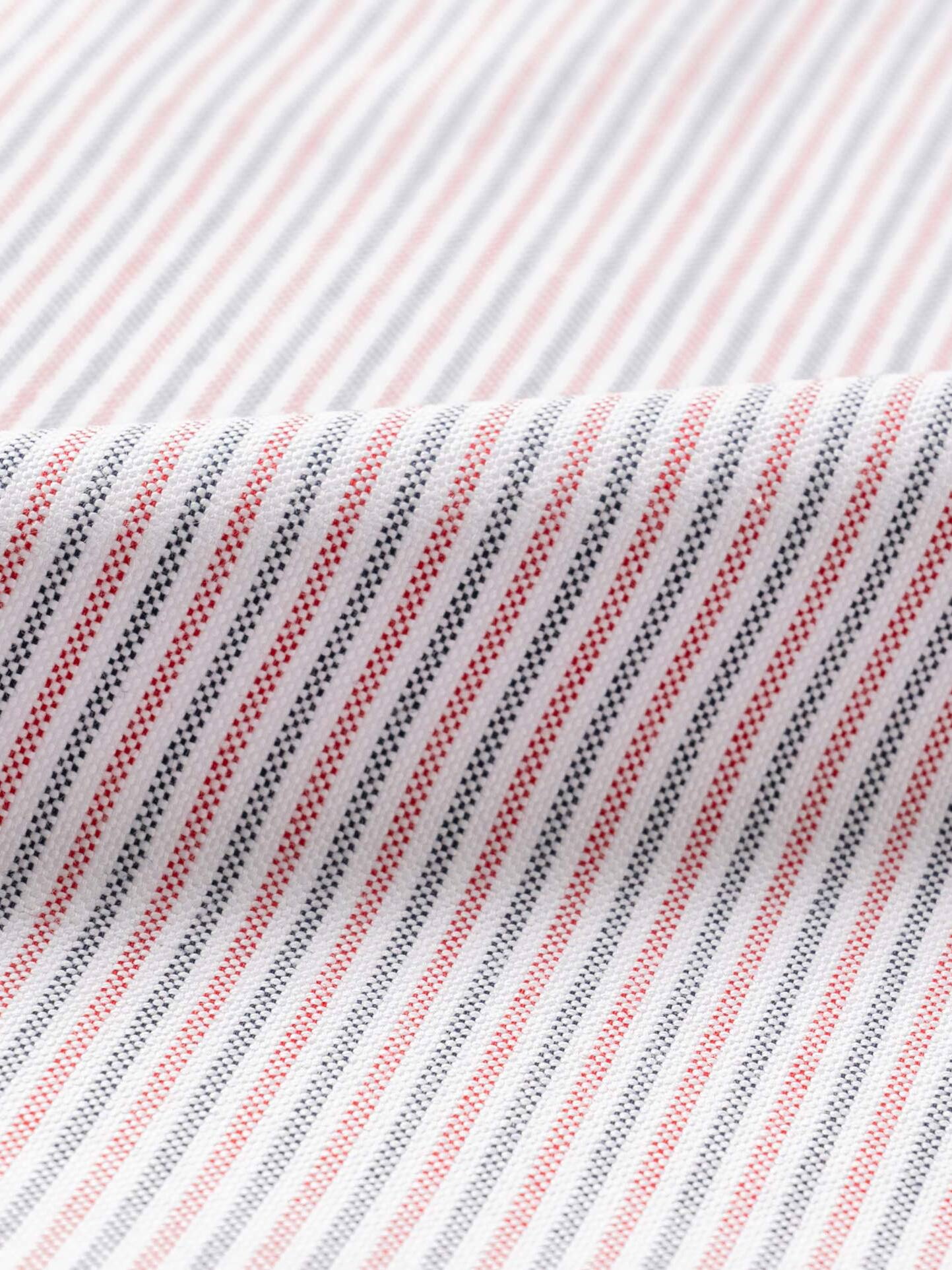 Clark Navy and Red Multi Stripe Oxford Cloth Shirts by Proper Cloth